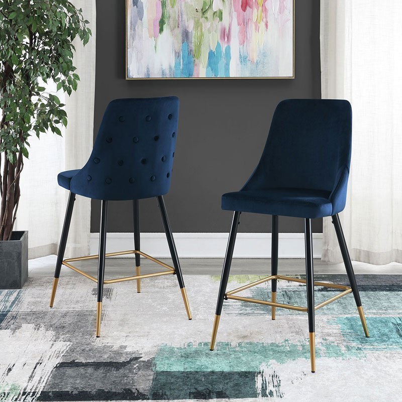 Ben Bar Stool (Navy) (Set of 2) by Elements Furniture | FurniturePick